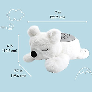Pure Enrichment® PureBaby® Sound Sleeper Portable Sound Machine & Star Projector - Plush Sleep Aid with Night Light, 10 Lullabies, White Noise, Heartbeat, Birds & More for Baby & Toddlers (Polar Bear)