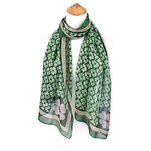 St. Patrick's Day Scarf Shamrock Scarves Shawl Irish Theme Scarfs for Women Holiday Green Clover Print
