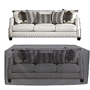 SCNSYL Patio Furniture Covers Waterproof Heavy Duty 48x24x28in,Windproof,Dustproof,Snowproof,Rectangular 420Dfurniture Covers for Sofa,Outdoor Furniture Covers.