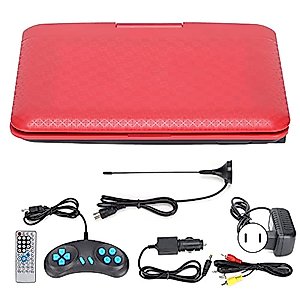 6.8 Inch Portable DVD Player, Car TV Player Portable HD Children's DVD Player Multifunctional Convenient Mobile DVD Player for Car and Outdoor 110‑240V(red)