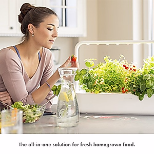 Click & Grow Indoor Herb Garden Kit with Grow Light | Easier Than Hydroponics Growing System | Smart Garden for Home Kitchen Windowsill | Vegetable & Herb Garden Starter Kit with 9 Plant pods, White