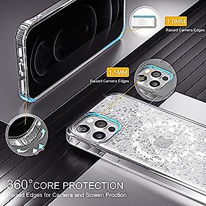Magnetic Case Compatible with iPhone 13 Mini Case Clear Glitter - Compatible with MagSafe Charger Phone Case for Women Girls, Full-Body Shockproof Protective Case Cover for iPhone 13 mini 5.4 Inch