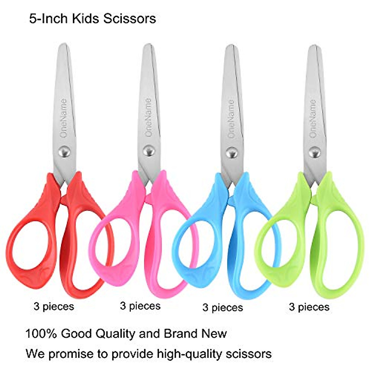 5" Kids Scissors 12 Pack,Kid Safety Scissor For School Scissors Soft Comfort-Grip Handles Sharp Blade Blunt Student Scissors ages 4+,Child Small Scissors,Crafting