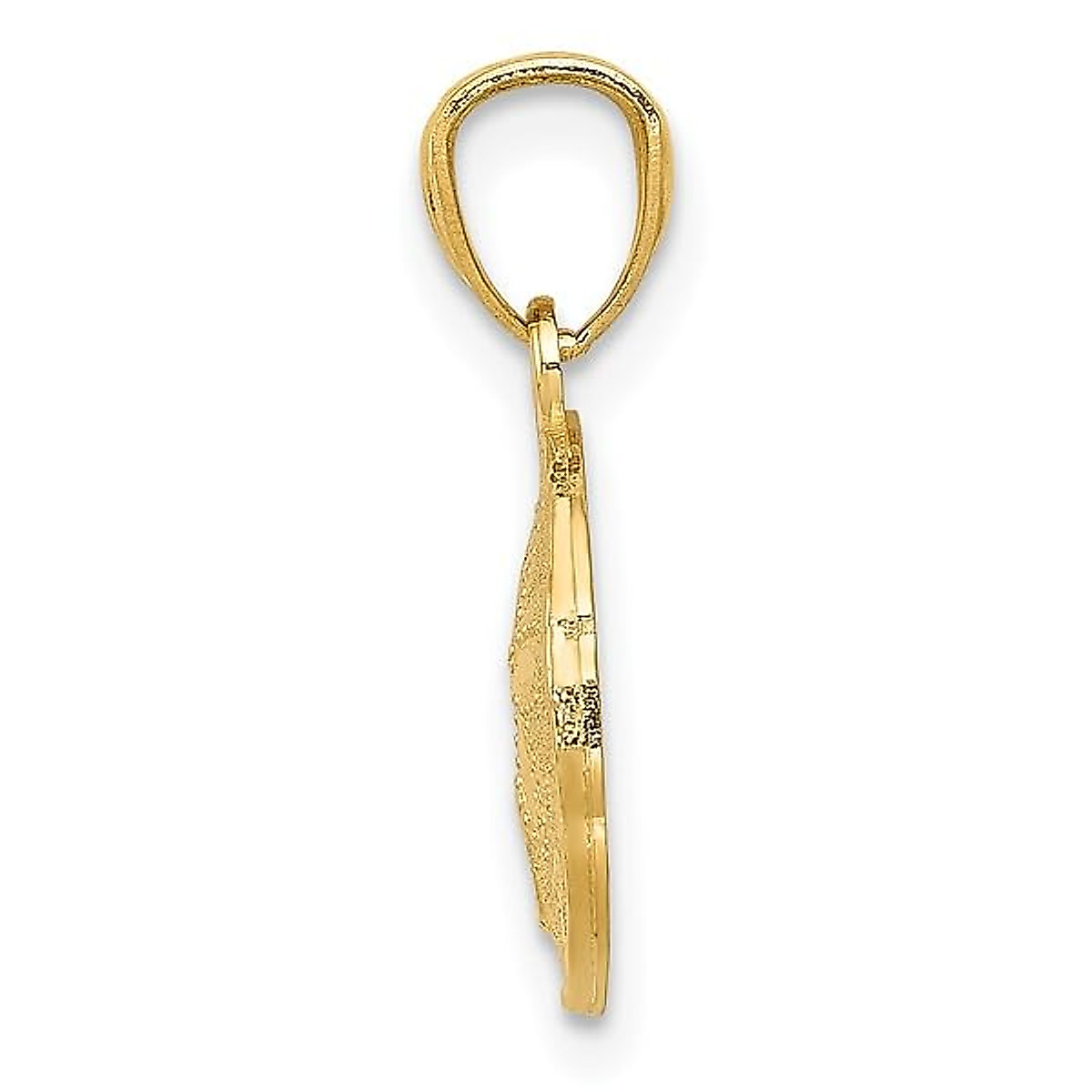 IceCarats 14K Yellow Gold Sand Dollar Sea Star Starfish Necklace Charm Pendant 19mm x 11mm Only