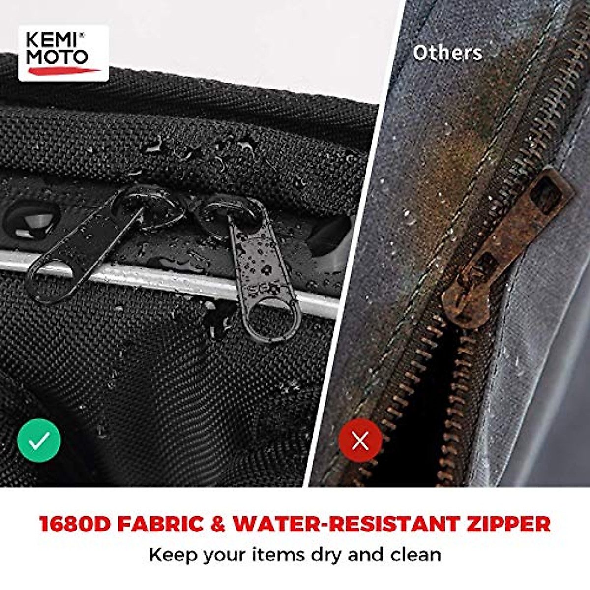 KEMIMOTO UTV Roof Bag, Overhead Storage Bag, UTV Roof Bag Large Capacity Prevent Sagging 1680D Compatible with 2014-2023 Polaris RZR XP 1000 / S 1000 Turbo 900 S Can Am Commander MAX