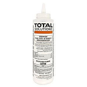Total Solutions Demise | Powdered fire ant and Insect dehydrator Featuring Pyrethrin for Fast Knockdown of pests and Silicon Dioxide to dehydrate Insects on Contact. (3.5 oz)