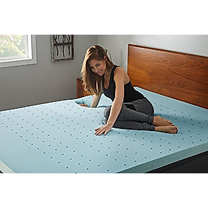 Bedsy Sleep Mattress Topper Gel Memory Foam, Queen, Blue