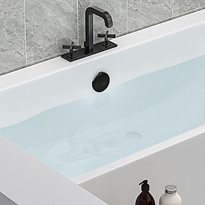 Bathtub Overflow Drain Cover Single Hole 3-1/8", Overflow Face Plate-Bathtub w/Screw for Most Standard Bath Tub Drains (Matte Black