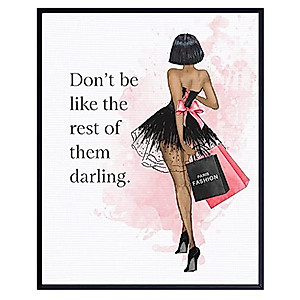 Inspirational Quote Wall Art - Couture Gift for African American Black Women - Glam Wall Decor - Luxury Fashion Design Room or Home Decoration - Positive Motivational Quote - Teens Bedroom