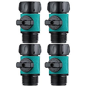 Plastic Garden Hose Connect Water Hose Turn Off Valve Garden Hose Connector Plastic Water Hose Connector with Shutoff Valve Set Fit for All Types of Garden Hoses Standard 3/4 Inch Thread (4)
