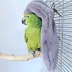 Dlfwltt Cozy Corner Fleece Bird Blanket Cozy Corner Cuddle Nest Hanging Toy Parrot Cage Snuggle Hut Warm Plush Bedding,Small Animals Shelter Plush Bedding for Parakeet Cockatiel Pigeon (Small,Purple)