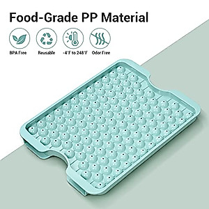 Combler Mini Ice Cube Tray with Lid and Bin, Ice Trays for Freezer 3 Pack, Upgraded 123X3 Pcs Small Round Ice Cube Trays Easy Release, Mini Ice Maker, Crushed Ice Tray for Chilling Coffee Drinks, Blue