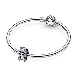 Pandora Sparkling Cute Panda Charm Bracelet Charm Moments Bracelets - Stunning Women's Jewelry - Gift for Women - Made with Sterling Silver, Cubic Zirconia & Enamel