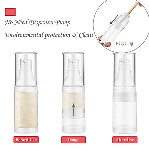 Mild East 3pcs 20ml Sterile Airless Pump Bottle with Funnel Easy to Carry and Fill Matte Lotion Bottles For Travel