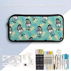 Zebra Animal Pattern Pencil Case Makeup Bag Big Capacity Pouch Organizer for Office College