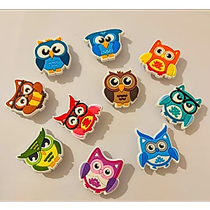12PCS Owl Shoe Charms, Latest Fashion Style Shoe Charms, Animal Birds PVC Shoe Charms Accessories for Clog Shoes Decorations Bracelet Wristband Party Favor, Gifts For Kids Girls Boy Men Women Adults