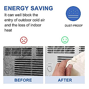 ciwich Indoor Air Conditioner Cover, White Air Conditioner Covers for Inside Units, Double Insulation with Elastic Strap,Windproof Anti-Freeze Fit 25Lx17Hx3.5D inches