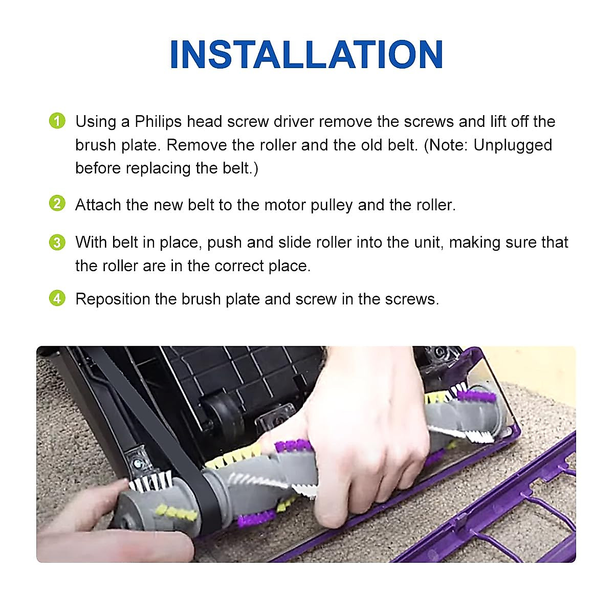 LANMU Replacement Belts Compatible with Bissell Models 2252, 2254, 22543, 2256, 2258, 2259, 2260, 2316, 2739, 1793, 1309 Powerlifter/CleanView Swivel Rewind Pet Vacuum (2-Pack)