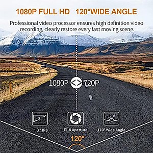 ANGEL CASE Dash Cam,【2022 New Version】 1080P Full HD Dash Camera for Cars Front with 3-Inch LCD Screen, 170°Wide Angle, WDR, G-Sensor, Loop Recording, Parking Monitor, Motion Detection