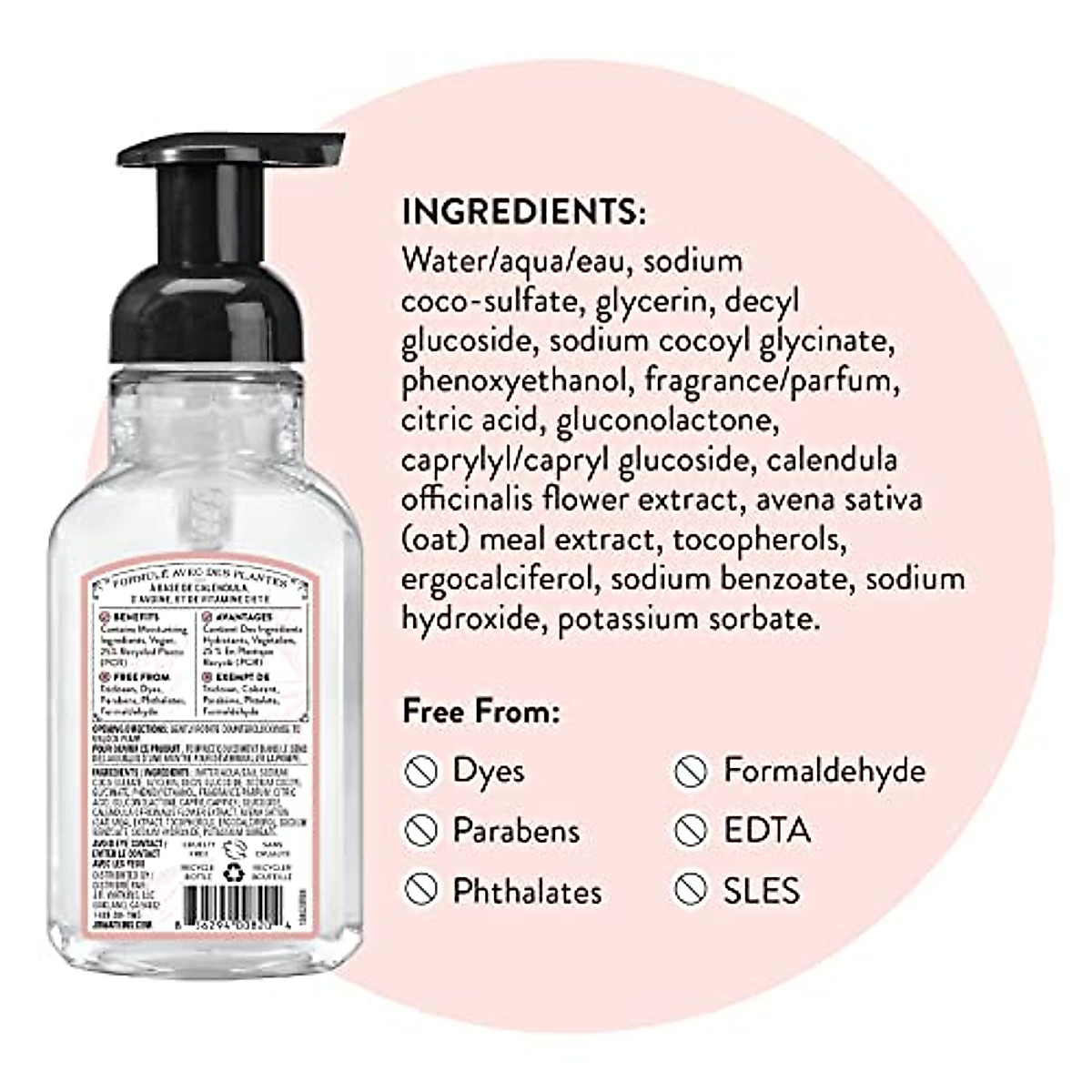 J.R. Watkins Foaming Hand Soap Pump with Dispenser, Moisturizing All Natural Hand Soap Foam, Alcohol-Free, Cruelty-Free, USA Made, Use as Kitchen or Bathroom Soap, Grapefruit, 9 fl oz, 6 Pack