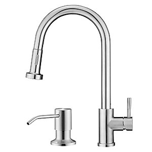 Kitchen Sink Faucets with Pull Down Sprayer, Stainless Steel Brushed Nickel Kitchen Faucets, Single Handle Faucet with Pullout Sprayer, Modern rv Stainless Steel Kitchen Faucets, Grifos De Cocina