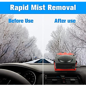 2023 Car Heater Fan, 12V 150W Portable Car Heater 2 in 1 Fast Heating Car Windshield Defrost Defogger Auto Ceramic Heater Fan (Red) 1