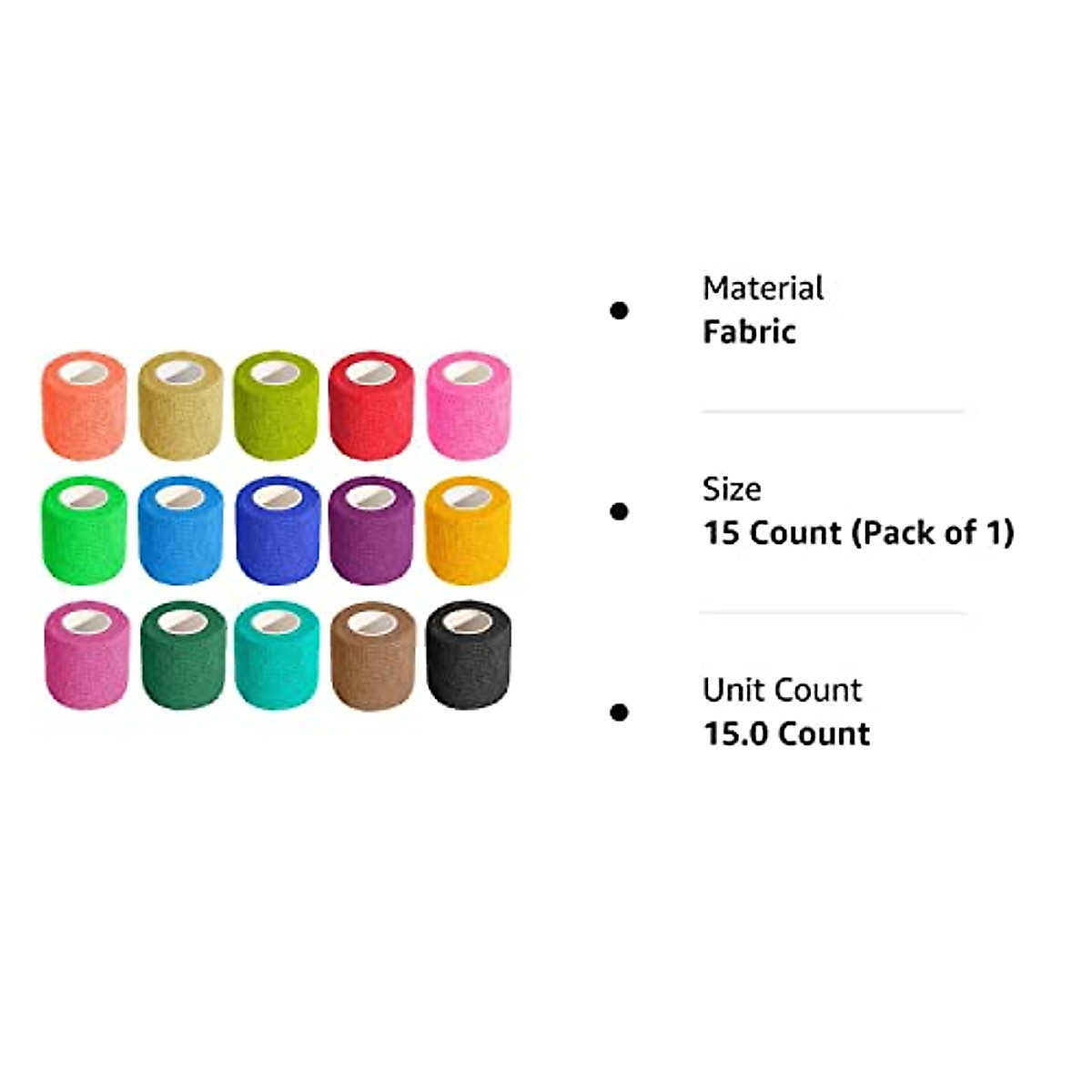 KISEER 15 Pack 2 Inch x 5 Yards Self Adhesive Bandage Breathable Cohesive Bandage Wrap Rolls Elastic Self-Adherent Tape for Stretch Athletic, Sports, Wrist, Ankle