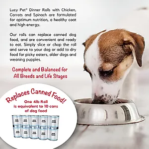 Lucy Pet Dinner Rolls- Mom's Meatloaf Chicken with Carrots and Spinach 2lb