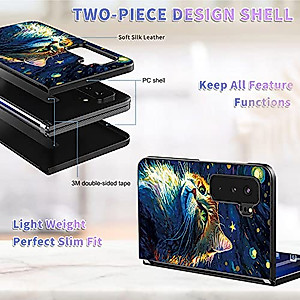 RYUITHDJP for Microsoft Surface Duo 2 Case 8.3" Cat Design for Microsoft Surface Duo 2 Phone Case Stylish Shockproof Cover