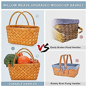 Easter Baskets for Kids | Small Picnic Basket | Wicker Baskets for Gifts Empty | Flower Basket | Small Wicker Basket with Handle for Easter, Egg Gathering, Kids Toy, Valentine’s, Birthday, Honey