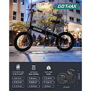 Gotrax F1 20" Folding Electric Bike for Adults, 20Mph Power by 350W, Weighs Only 45lbs, 48V Removable Battery and Smart LCD Display, 5 Pedal-Assist Levels, Suitable for Leisure Riding &Commuting White