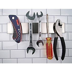 RSVP Endurance 18/8 Stainless Steel Deluxe Magnetic Knife Bars, Set of 2, 10-inch