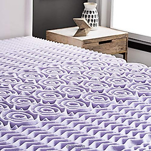 LUCID 2 Inch 5 Zone Lavender Memory Foam Mattress Topper - Twin XL & Premium Hypoallergenic 100% Waterproof Mattress Protector - Universal Fit, Cotton Terry Top, Twin XL