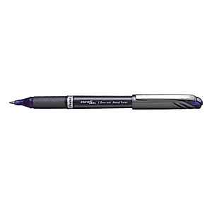 Pentel EnerGel NV Liquid Gel Pen, (1.0mm) Metal Tip, Bold Line Capped, Blue Ink