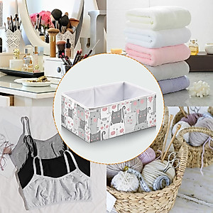 DOMIKING Lucky Cat Storage Baskets for Shelves Foldable Collapsible Storage Box Bins with Cubes Toys Closet Organizers for Pantry Bathroom Baby Cloth Nursery,11 x 11inch