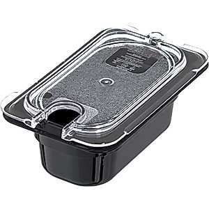Carlisle FoodService Products 10337U07 StorPlus Ninth Size Polycarbonate Universal Flat Surface Notched Food Pan Lid, Clear (Pack of 6)