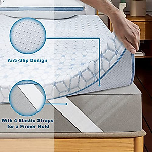 Mattress Topper Queen, 3 Inch Gel Memory Foam Mattress Topper, Cooling Mattress Pad Cover for Back Pain, Bed Topper with Breathable & Skin Friendly Cover, Soft & Support, CertiPUR-US Certified