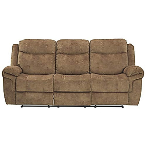 Signature Design by Ashley Huddle-Up Manual Reclining Sofa with Drop Down Table, Storage & USB Outlets, Brown