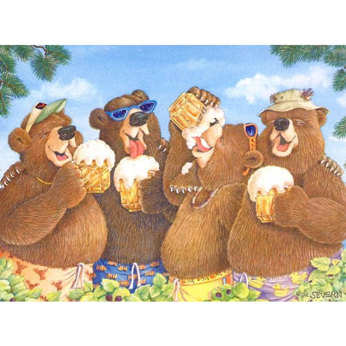 Leanin' Tree Funny Greeting Cards - Laughing Bear Art [AST90760] - 20 Greeting Cards with Full-color Interiors
