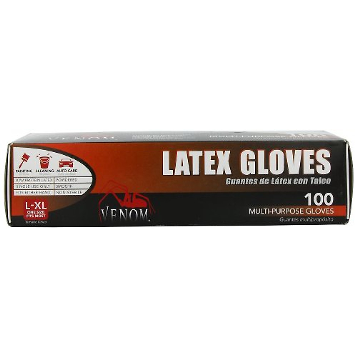Medline Venom Powdered Latex Multi-Purpose Disposable Gloves, One-Size, 100 Count
