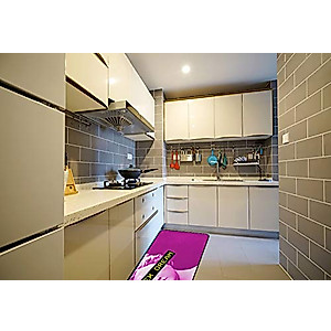 Kuizee Kitchen Rug Area Rug ﻿Plaster Head Sculpture Pink Retro Art Trendy Vaporwave Bathroom Hallway Entry Way Floor Non Slip Soft Water Absorbent 39×20 Inch