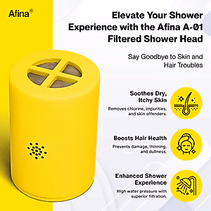 Afina A-01 Replacement Filter for Afina Filtered Showerhead - High Pressure Shower - Reduces Dry Itchy Skin, Dandruff, Eczema, and Dramatically Improves The Condition of Your Skin and Hair