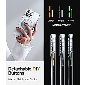 TORRAS 360° Rotatable Magnetic Stand for iPhone 14 Pro Case Clear [8X Military Grade Protection] [Compatatible with MagSafe] Not Yellowing Slim thin Shockproof case for iPhone 14 Pro Phone Case, Clear