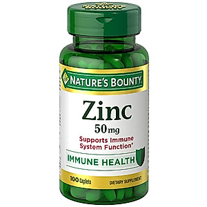 Nature's Bounty Zinc 50 mg Caplets 100 ea (Pack of 3)