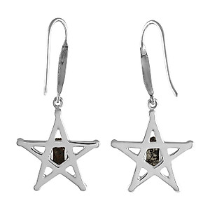 Starborn Sterling Silver Campo del Cielo Meteorite Star Earrings