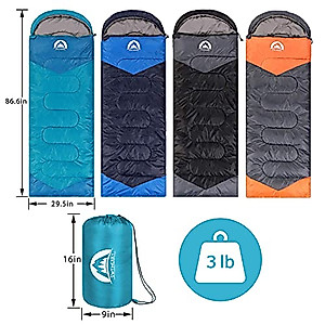 SWTMERRY Sleeping Bag 3 Seasons (Summer, Spring, Fall) Warm & Cool Weather - Lightweight,Waterproof Indoor & Outdoor Use for Camping Hiking, Backpacking and Survival (Sky Blue)