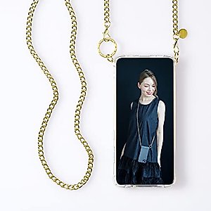 phonecklace iPhone 12Pro Crossbody Phone Case with Adjustible Chain Strap -Shockproof Cellphone Cover with Metal Component for Safe. Detachable 14K Gold Plated Chain Strap