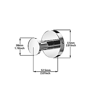 AodasiDun Towel Hook Brass Hook Holder Coat Robe for Bathroom Clothes Hanger Heavy Duty Polish Chrome Round 2 Pack1661 (2)