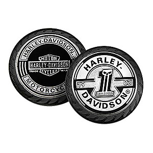 Harley-Davidson Dark Custom Wheel Challenge Coin, 1.75in. Silver & Black 8008970