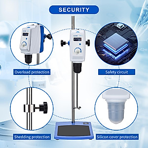 +UXI Overhead Stirrer 40L LCD Digital Labotary Lab Stirrers Mixer Time and Speed Adjustable 30-2200rpm Max.100L Max.100000mpa.s Industrial Stirrer Mixer Homogenizer Grinder 110V 20/40/60/100L